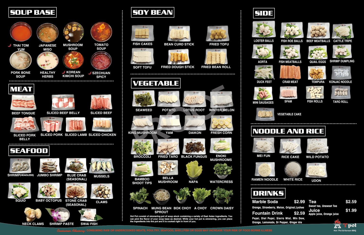 MENU – T POT
